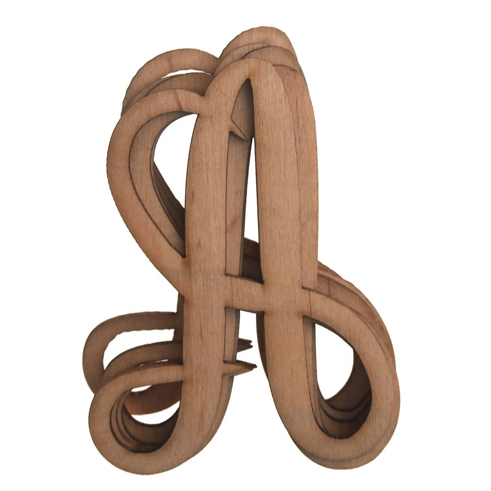 Wooden Cursive Letters, 3-inch, 6-count, Natural – Homeford